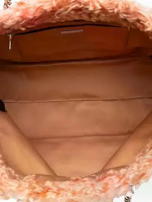 Miu Miu 2010-2026 Eco Shearling Crystal Chain Tote Bag