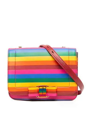 FERRAGAMO 2015-2026 Leather Vara Rainbow Crossbody Bag - Multicolour