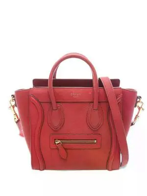 Celine 2000s Nano Luggage Tote Bag - Red