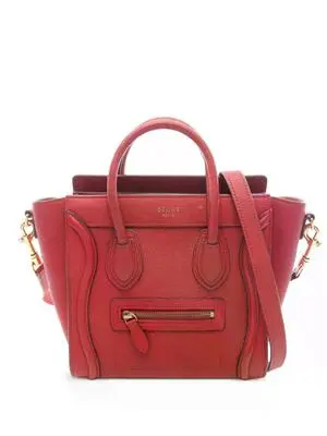 Celine 2000s Nano Luggage Tote Bag - Red