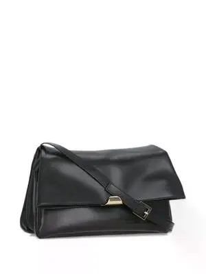 THEMOIRE Foldover-top Buckle-strap Shoulder Bag - Black