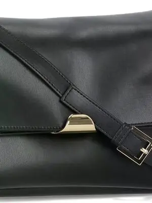 THEMOIRE Foldover-top Buckle-strap Shoulder Bag - Black