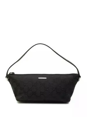 Gucci 2000-2015 Gg Canvas Boat Shoulder Bag - Black