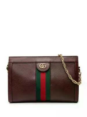 Gucci 2000-2015 Small Calfskin Web Ophidia Chain Crossbody Bag