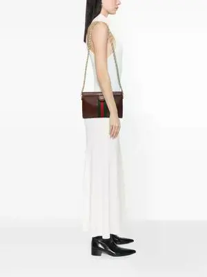 Gucci 2000-2015 Small Calfskin Web Ophidia Chain Crossbody Bag