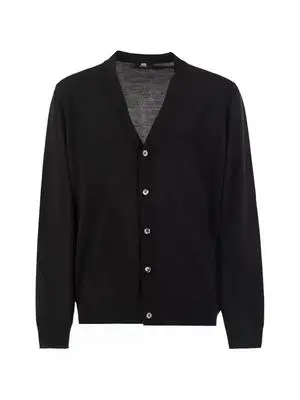 Alpha Studio Merino Wool V-neck Cardigan - Black