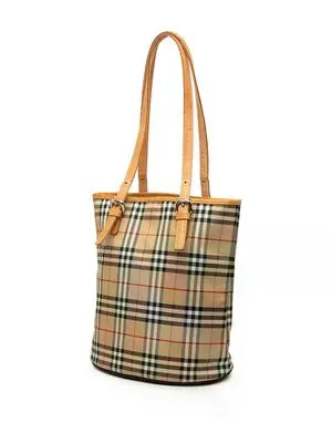 Burberry 20th Century House Check Canvas Bucket Bag