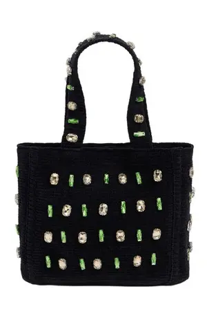 Sandro Knit Bag With Stones