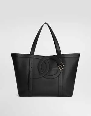 Dolce & Gabbana Dg Belt Calfskin Shopping Bag - Black