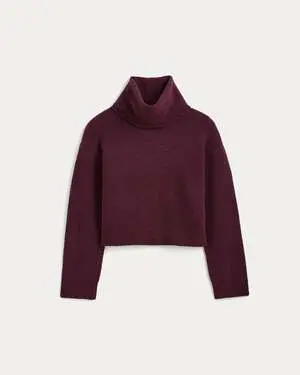 Everlane Bouclé Oversized Turtleneck Sweater - Deep Plum