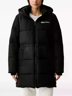 Karl Lagerfeld Hooded Quilted Coat - Black