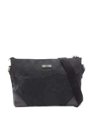 Gucci 2000s Gg Canvas Shoulder Bag - Black