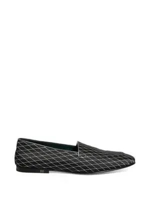 Dolce & Gabbana Diamond-stitched Slip-on Loafers - Black