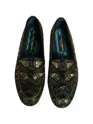 Dolce & Gabbana Sequin-embellished Bead-embellished Loafers