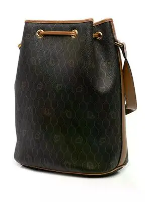 Dior 20th Century Honeycomb Coated Canvas Drawstring Bucket Bag
