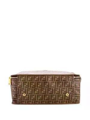 Fendi Zip Around Travel Bag Zucca Coated Canvas Large Satchel