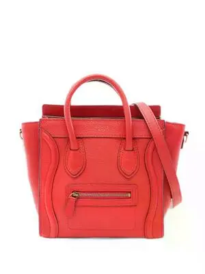 Celine 2000s Nano Luggage Tote Bag - Red