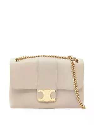 Celine Medium Triomphe Victor Chain Shoulder Bag - Neutrals