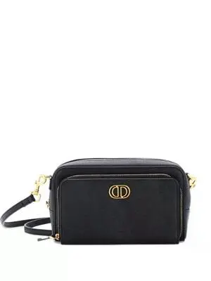 Dior Caro Double Pouch Leather Crossbody Bag - Black