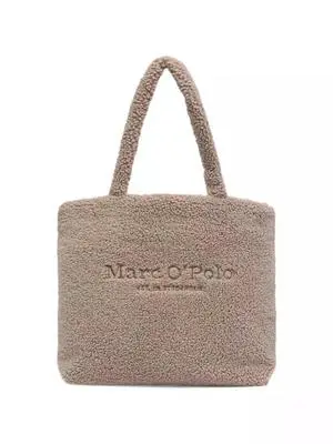Marc O'polo Fleece-texture Logo-embroidered Tote Bag - Neutrals