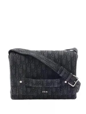 Dior 2010s Oblique Shoulder Bag - Black