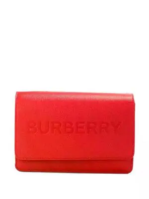 Burberry Small Hampshire Logo Crosscbody Bag - Red