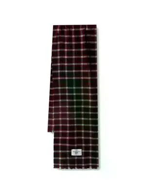 Marc O'polo Check-pattern Frayed Scarf - Red