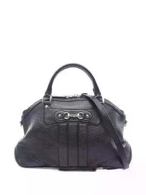 Gucci 2000s Horsebit Guccissima Shoulder Bag - Black