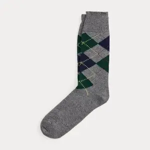 Ralph Lauren Argyle Wool-blend Crew Socks - Grey Heather