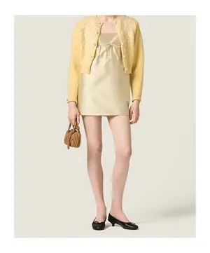 Miu Miu Embroidered Silk And Wool Dress