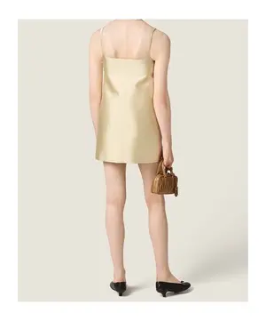 Miu Miu Embroidered Silk And Wool Dress