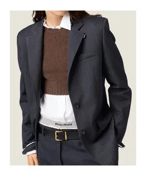 Miu Miu Single-breasted Twill Jacket