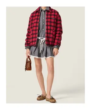 Miu Miu Pleated Flannel Skirt
