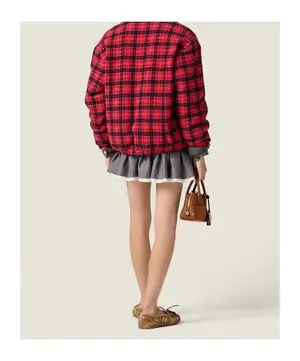 Miu Miu Pleated Flannel Skirt