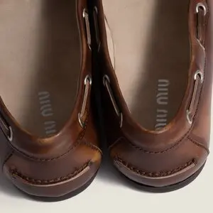 Miu Miu Deck Leather Loafers