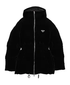 Prada Velvet Down Jacket - Black