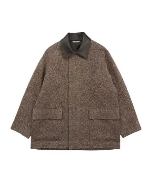 Auralee Tweed Zip-up Casual Jacket - Brown