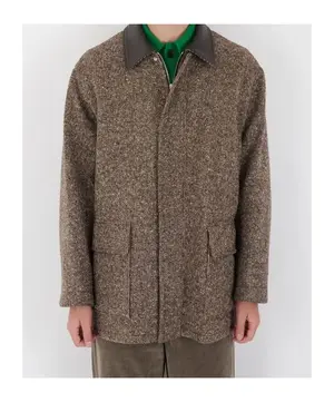 Auralee Tweed Zip-up Casual Jacket