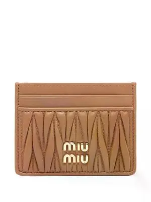 Miu Miu 2020s Matelassé Card Case - Neutrals