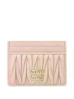 Miu Miu Matelassé Card Case - Neutrals