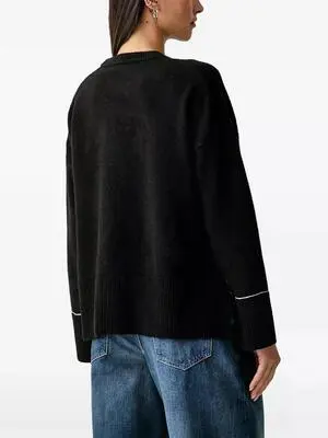 Karl Lagerfeld Contrast-trim Logo-embroidered Sweater