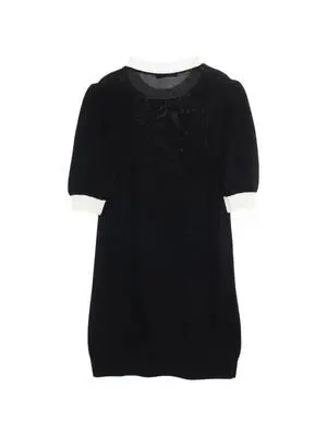 Prada 2000s Logo-embroidered Knitted Midi Dress