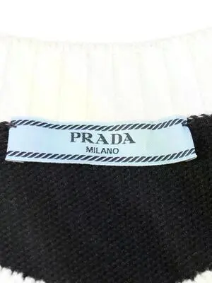 Prada 2000s Logo-embroidered Knitted Midi Dress