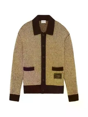 Drole De Monsieur Waffle-knit Cardigan - Yellow