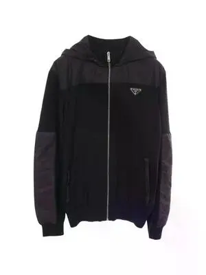 Prada 2010s Zip-up Hooded Jacket - Black