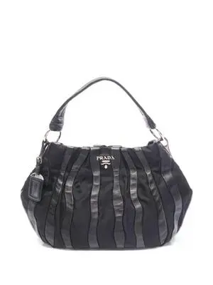 Prada 2000s Panelled Shoulder Bag - Black