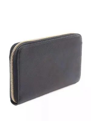 Prada 2010s Saffiano Leather Zip-around Wallet - Black
