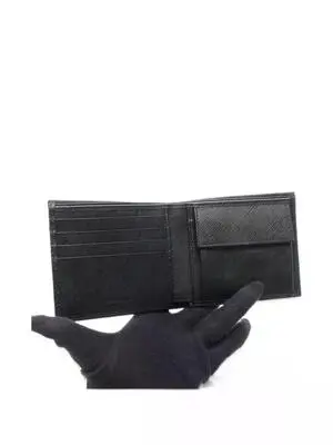 Prada Triangle-plaque Bi-fold Wallet - Black