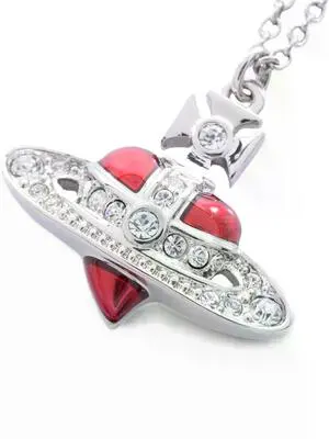 VIVIENNE WESTWOOD 2020s Diamante Heart Necklace - Silver