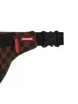 SPRAYGROUND Sawtooth Shark Check-pattern Belt Bag - Brown